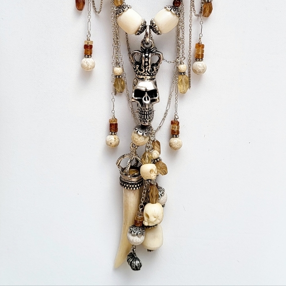 Kinley | Jewelry | Sterling Silver Skull White Coral Kinley Necklace ...